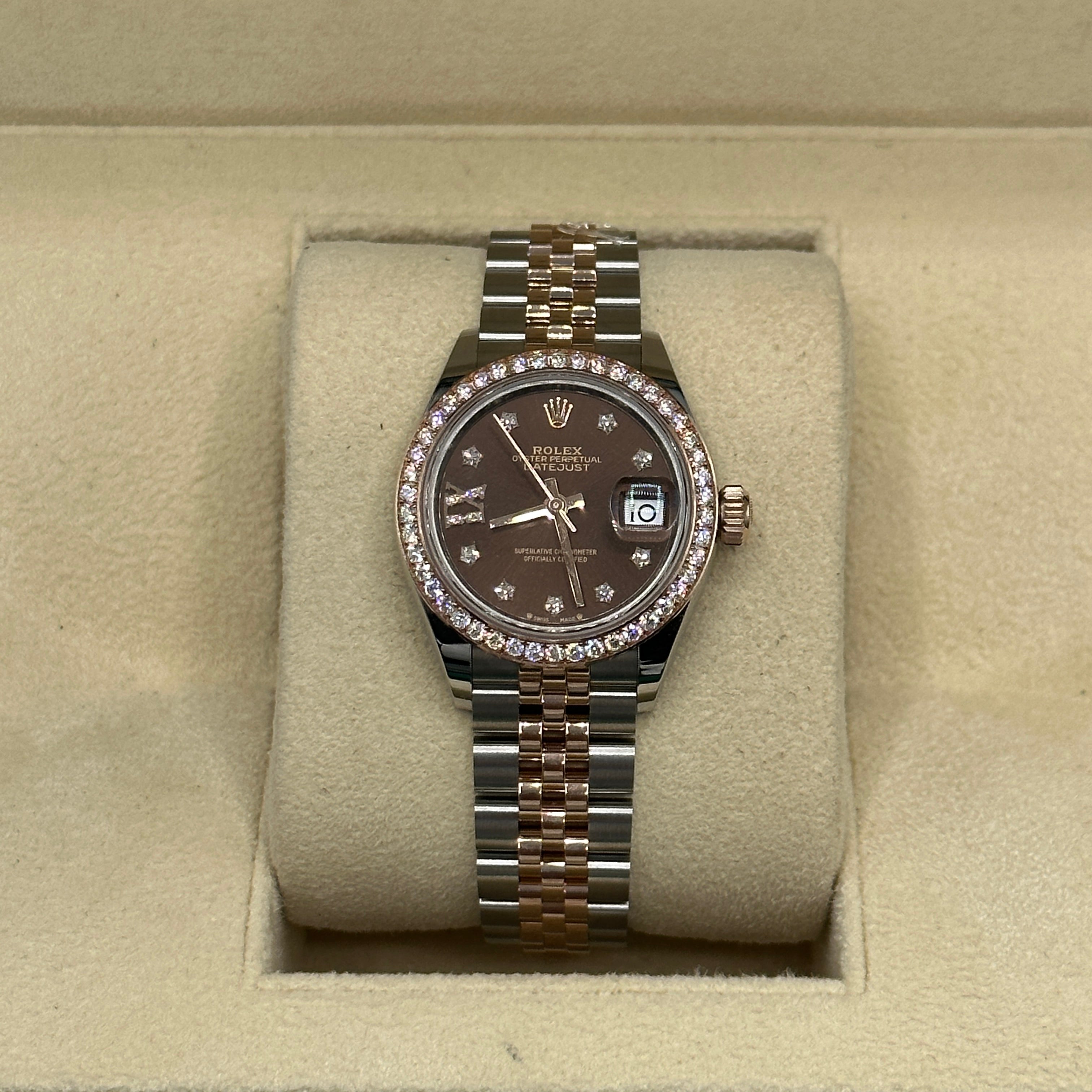 Rolex Lady-Datejust 279381RBR Chocolate Star Diamonds Oyster – EW Watches
