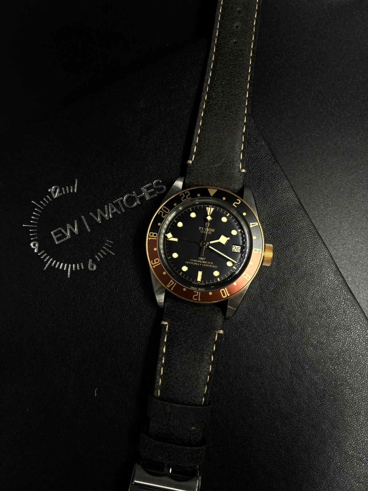 Tudor Black Bay GMT41mm 79833Mn-0003 Leather Strap 2024 – EW Watches
